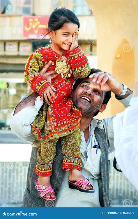 Iran Persia Yazd September 2017 Father And Daughter On A Walk