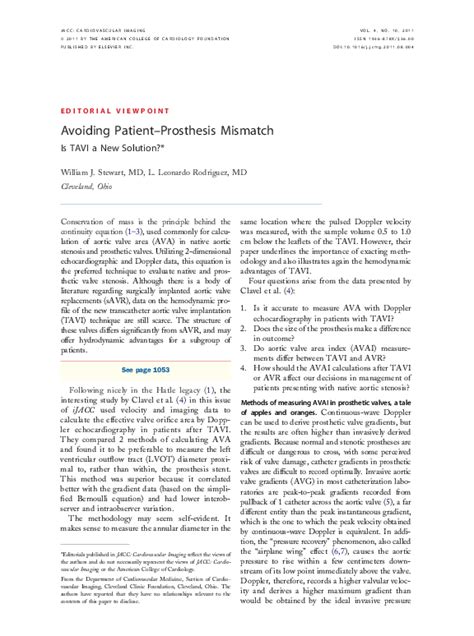 Pdf Avoiding Patientprosthesis Mismatch