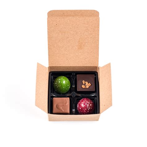 Box Of 4 Assorted Chocolates Chocolat Boréal