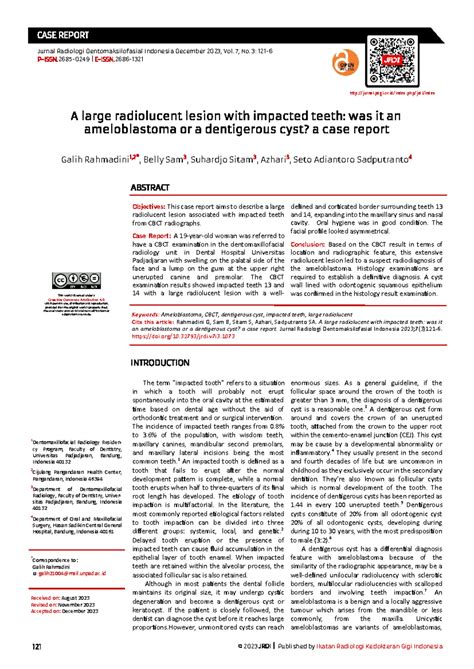 Case Report Large Radiolucent Lesion With Impacted Teeth