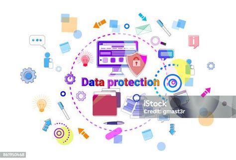 Spanduk Perlindungan Data Online Secutiry Concept Protection Ilustrasi