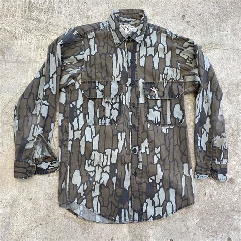 Duck Bay Tree Camo Button Up Shirt Measurements Depop