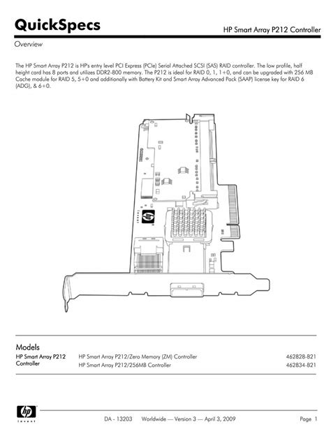 Hp Smart Array P212 Controller Server Unit