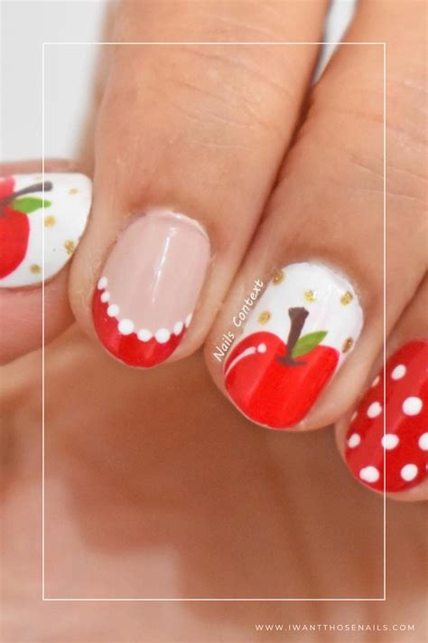50 Deliciously Cute Apple Nail Designs For A Fresh Manicure Fall