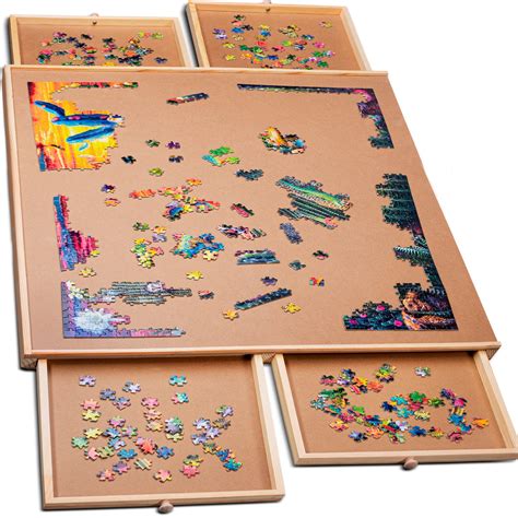 1000 Piece Wooden Jigsaw Puzzle Table 4 Drawers Puzzle Board 22 1