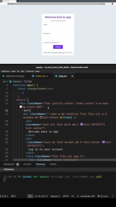 React Js And Tailwind Css Dark Mode To Light Mode Switch In Seconds Reactframework Youtube