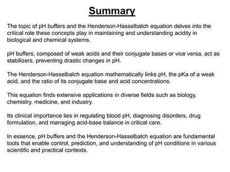 Ph Buffer And Henderson Hasselbalchs Equation Pptx