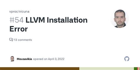LLVM Installation Error Issue 54 Vproc Vicuna GitHub