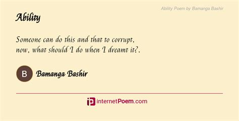 Ability Poem By Bamanga Bashir