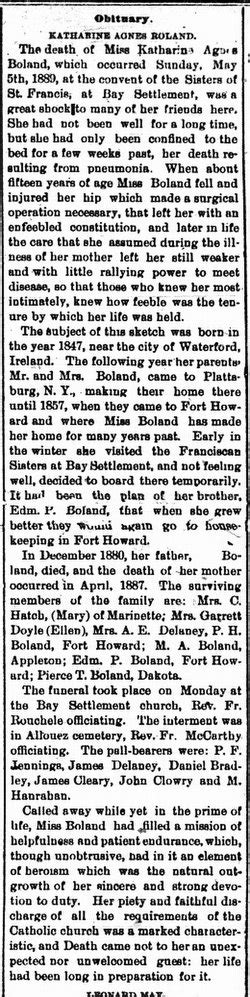 Katherine Agnes Boland 1846 1889 Mémorial Find A Grave