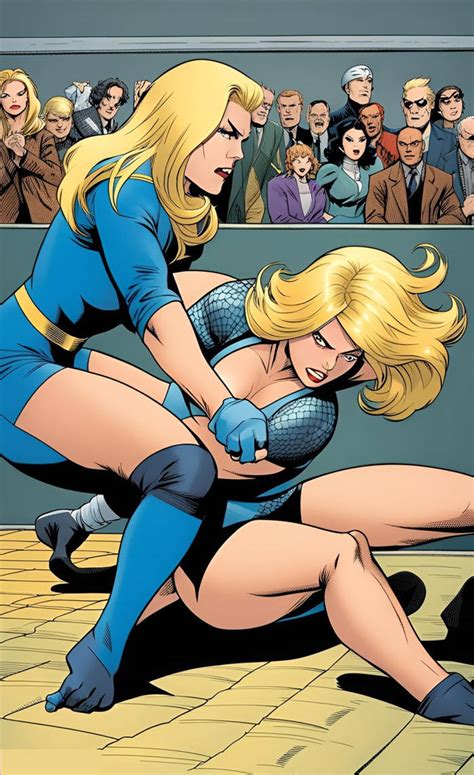 Black Canary Arm Lock Vs Sue Storm Ryona Catfight By Catfightx On