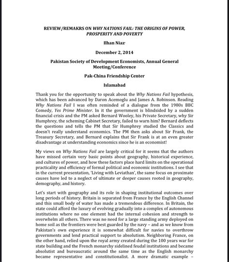 Ten Years Ago I Had The Opportunity To Engage With The Why Nations Fail Argument And Authors It