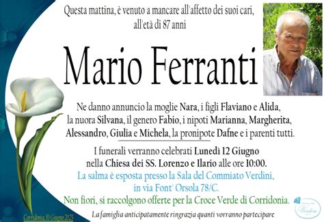 Ferranti Mario Agenzia Funebre Verdini Corridonia