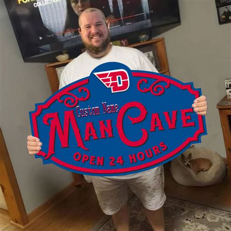 Custom Name Dayton Flyers Man Caveanddiva Cave Sign