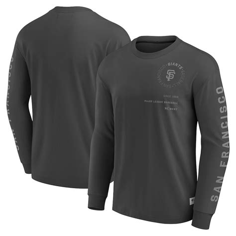 Mens San Francisco Giants Fanatics Pewter Elements Future Ground Tonal Info Long Sleeve T Shirt