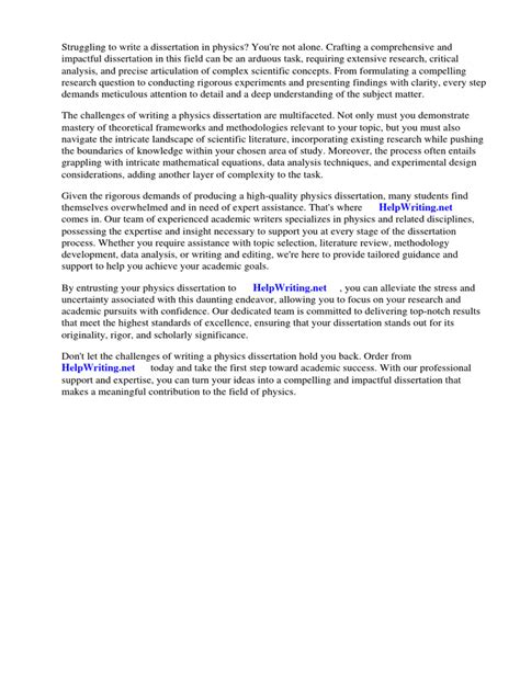 Physics Dissertation Ideas Pdf Physics Thesis