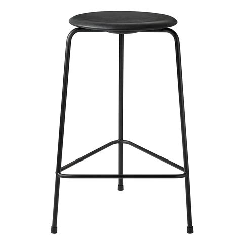 Fritz Hansen Dot High Stool Black Leather Black Finnish Design Shop