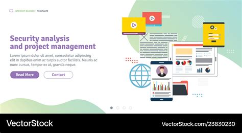 Security And Project Management Template Vector Image