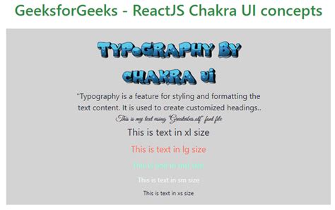 Chakra Ui Typography Geeksforgeeks