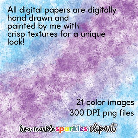 Watercolor Digital Paper Rainbow Splotchy Lisa Markle Sparkles