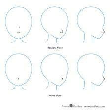 Sideways Anime Nose Manga Nose Nose Drawing