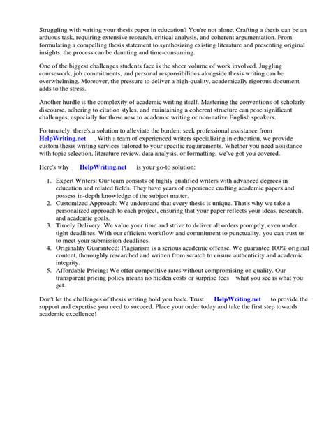 Example Of Thesis Paper In Education Pdf Thesis Plagiarism