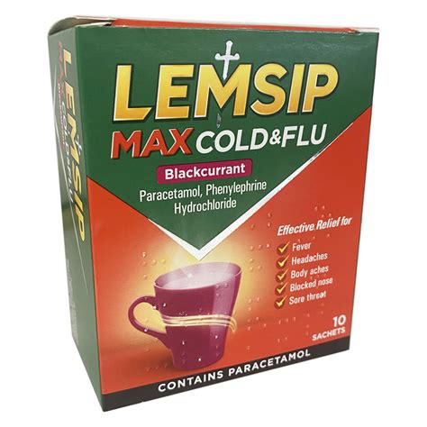 Buy Lemsip Max Cold And Flu Blackcurrant X5 Sachets Cold And Flu