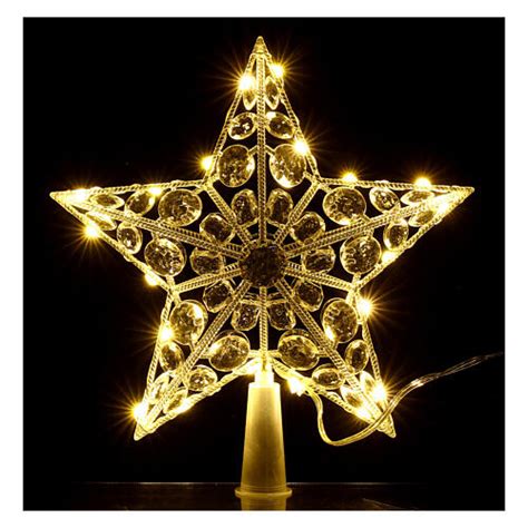 Lighted Star Tree Topper Lighted Geometric Frosted Star Christmas Tree