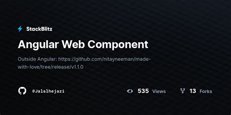 Angular Web Component Stackblitz