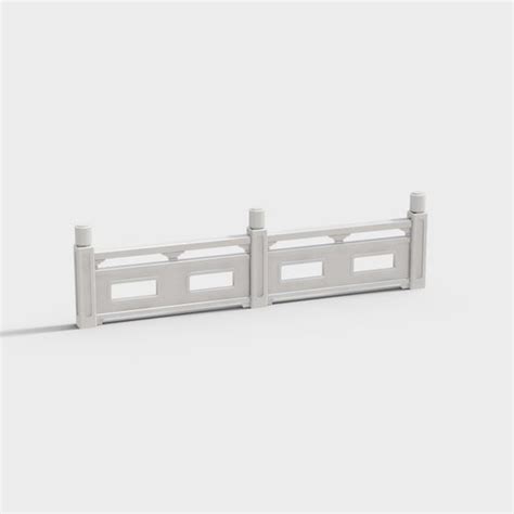 Elegant Classic Railing 3d Model Low Poly Gray Finish