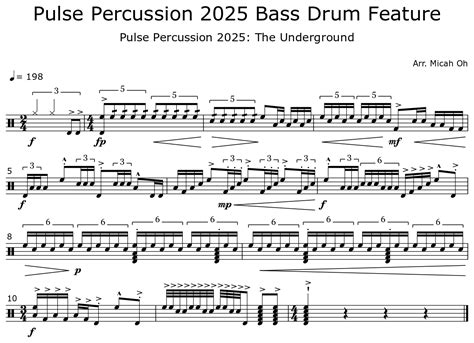 Pulse Percussion 2025 Bass Drum Feature Sheet Music For Marching Bass