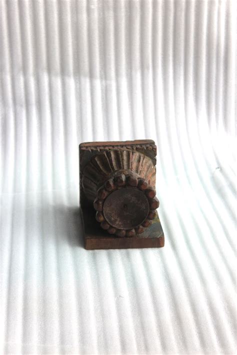 Vintage Teak Wood Candle Holder Hand Carved Indian Stand Etsy