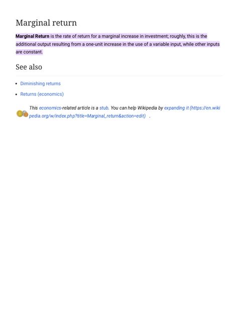 Marginal Return Wikipedia Pdf