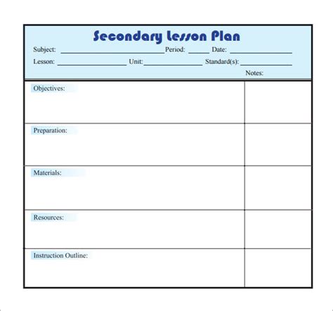 Lesson Plan Word Template