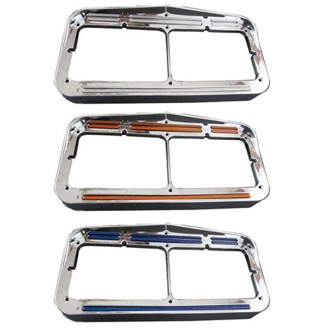 Rectangular Dual Headlight Bezel With Visor And Amber Led Raneys Truck Parts