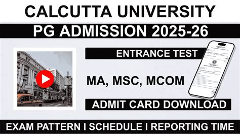 Calcutta University Cu Pg Admission 2025 26 Entrance Test Schedule