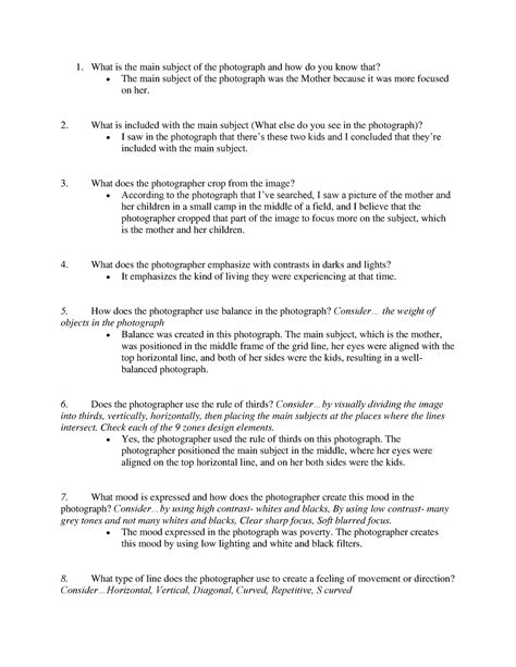 Art Photography Analysis What Is The Main Subject Of The Photograph