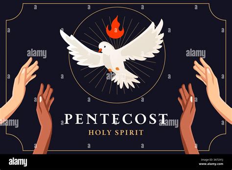 Pentecost Holy Spirit Background Illustration In Flat Style Design