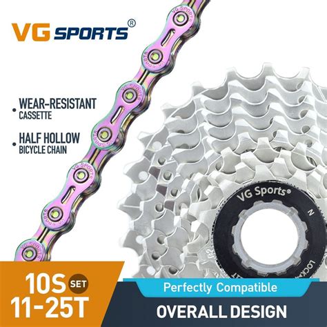 10 Speed Bicycle Steel Cassette And Chain Road Bike Set Vg Sports