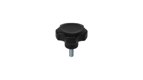 Rs Pro Black Thermoplastic Multiple Lobes Clamping Knob M12 X 40