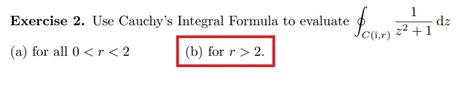 College Math Complex Calculus Cauchys Integral Formula Q2 B