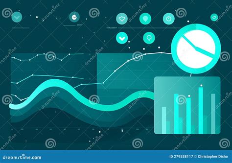 Illustration In A Teal Color Scheme Representing Website Traffic