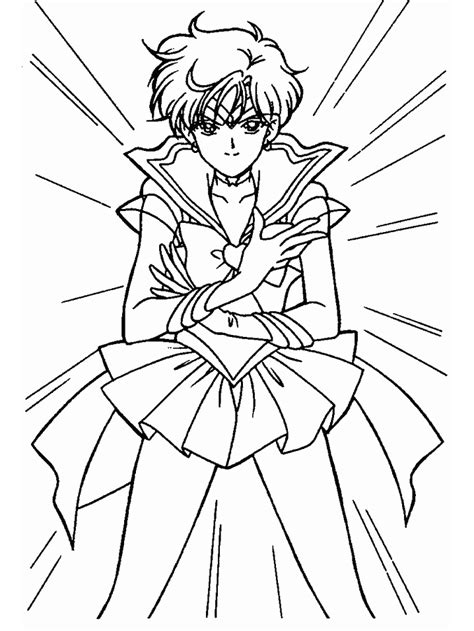 Sailor Uranus Coloring Pages Coloring Nation