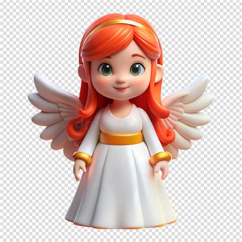 Cute Female Character With Long Dark Hair Stock Vector Illustration