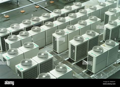 Central Air Conditioning System On The Roof Of The Shopping Center