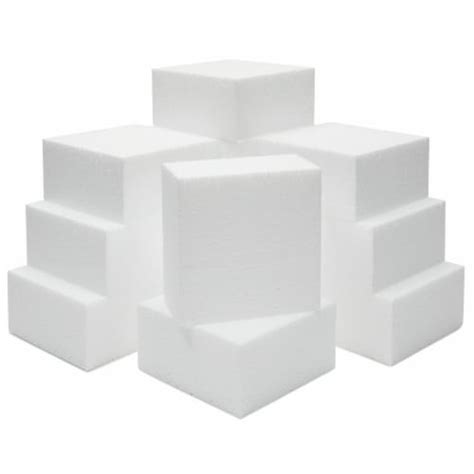 12 Pack Square Foam Blocks Polystyrene Foam Brick For Crafts 4 X 4 X