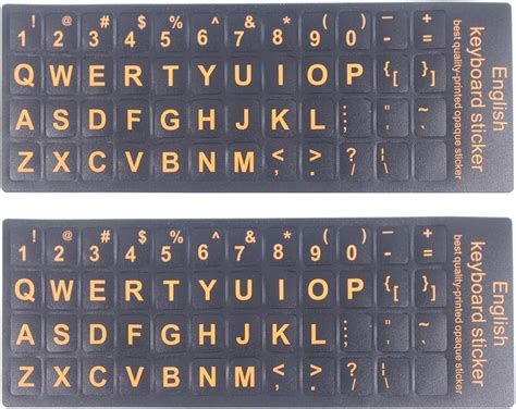 2pcs Matte Vinyl English Keyboard Stickers Large English