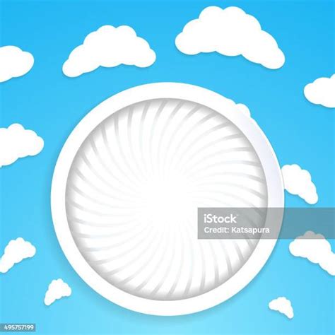 Latar Belakang Melingkar Abstrak Dengan Awan Ilustrasi Stok Unduh