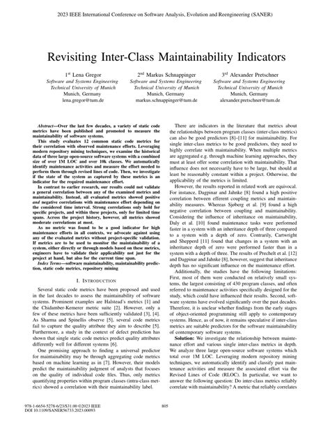 Pdf Revisiting Inter Class Maintainability Indicators