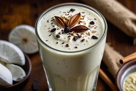 Vanilla Lassi With Vanilla Beans Premium Ai Generated Image